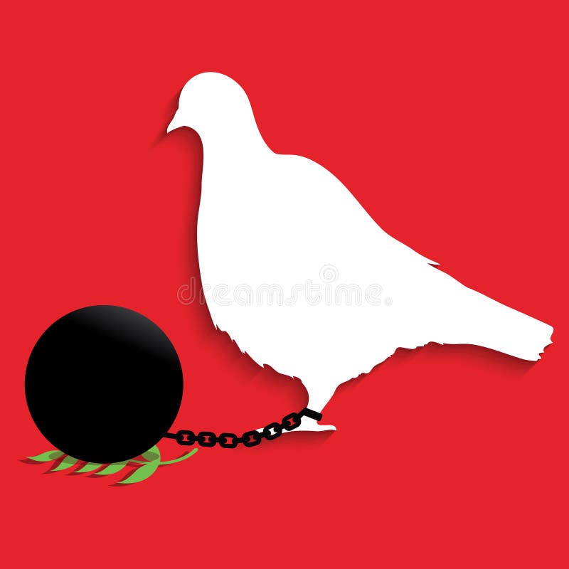 Pigeons Does Not Have Freedom Stock Vector - Illustration of idea, blue ...