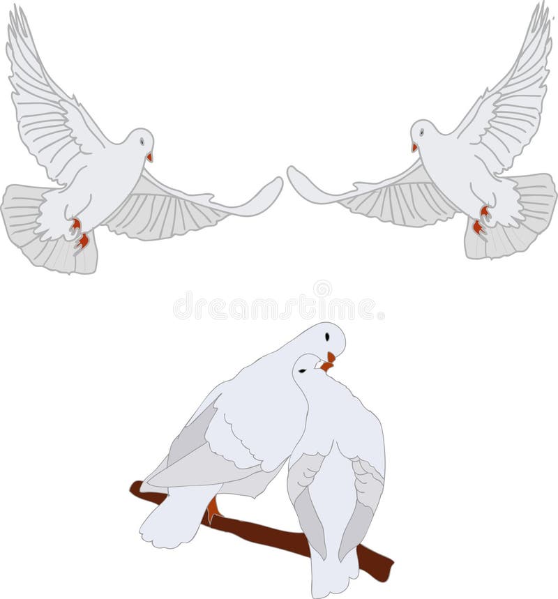 Four Doves stock illustration. Illustration of deco, four - 819794