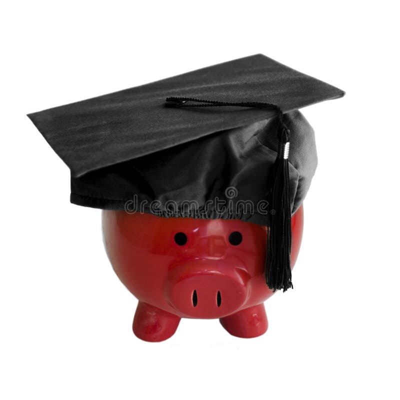 Piggy Bank with College Graduation Cap Stock Photo - Image of ...
