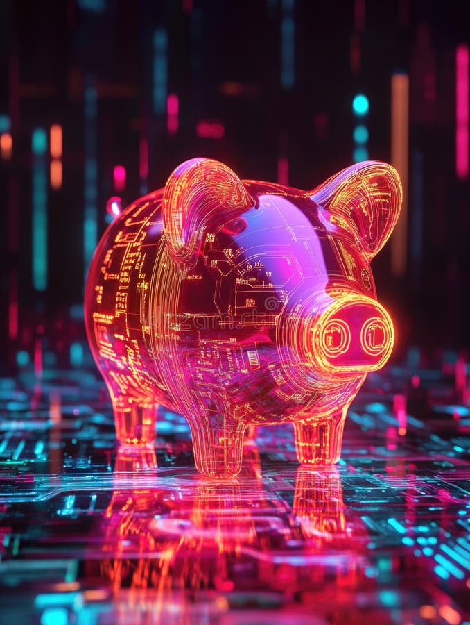 Piggy Bank on Computer Keyboard Stock Image - Image of computer ...