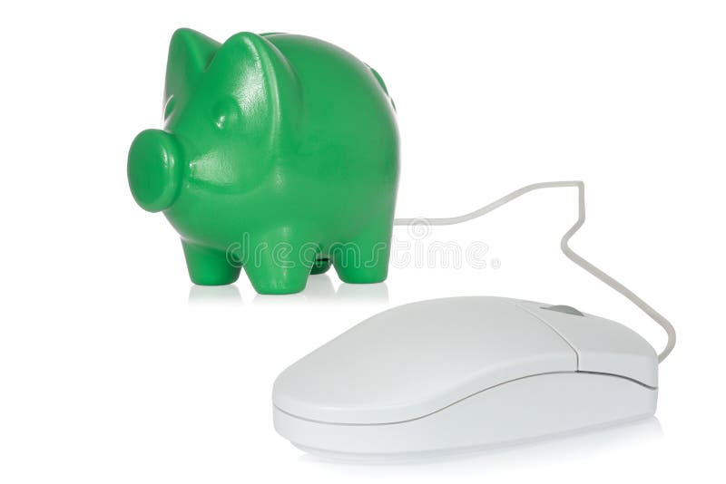 Piggy Bank with Computer Mouse Stock Image - Image of piggy, finance ...