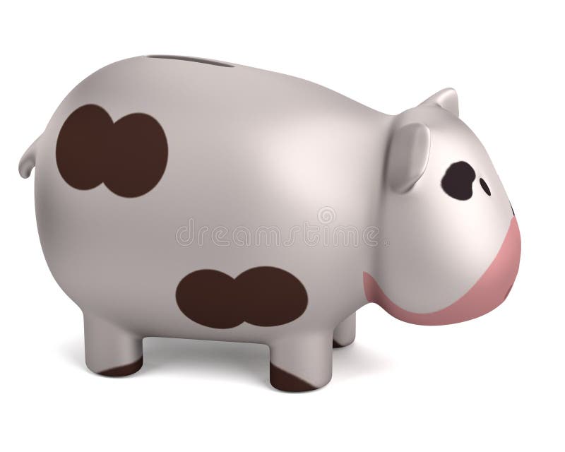 Piggy bank - cow stock illustration. Illustration of piggy - 39693431