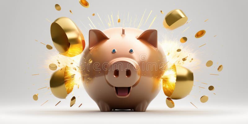 Piggy bank exploding stock photo. Image of banking, wealth - 270703524