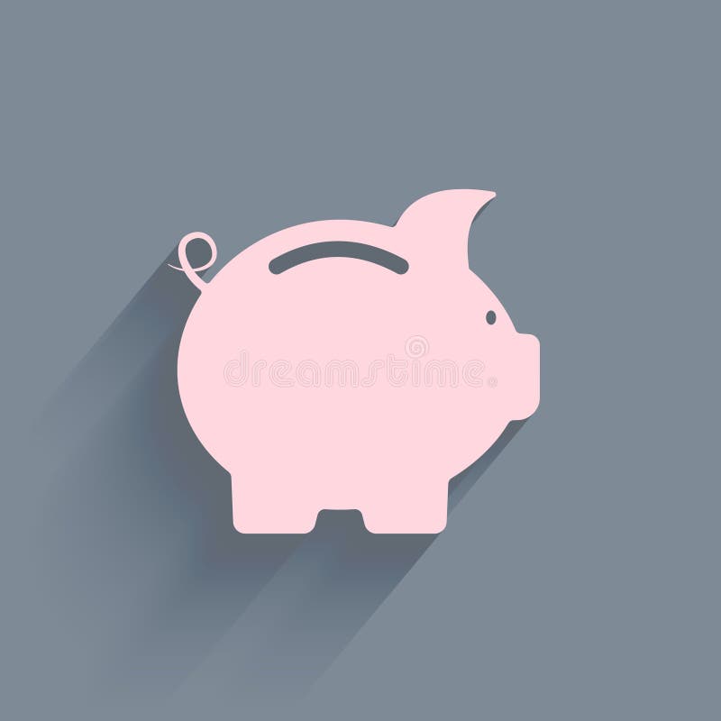 Piggy bank flat line icon stock vector. Illustration of gold - 48482940