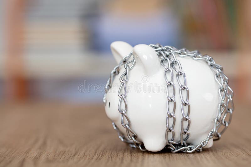 Piggy Bank Locked by Chains Stock Photo - Image of life, iron: 196918780