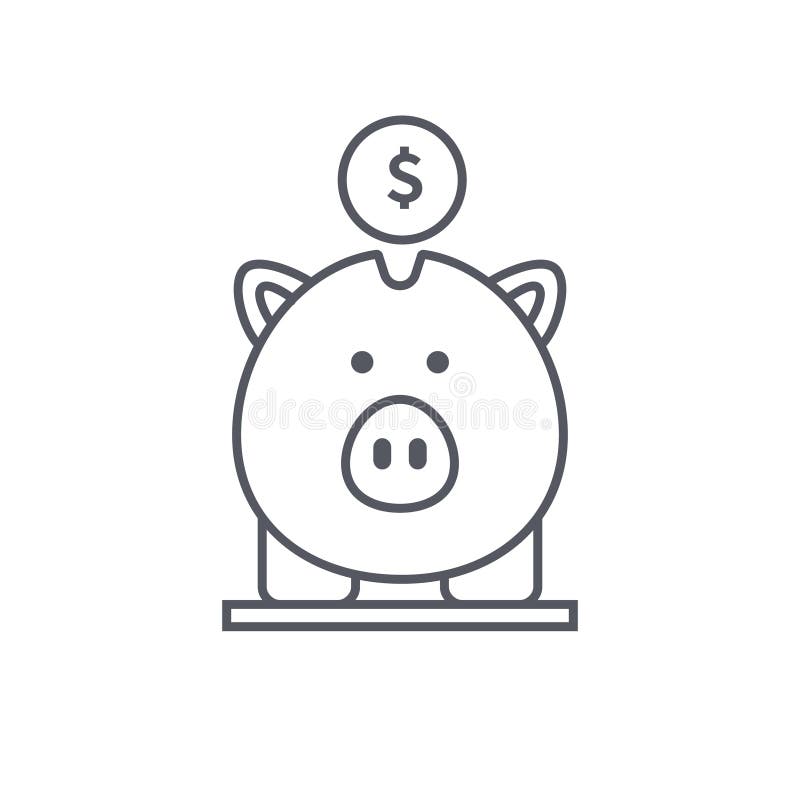 Piggy Bank - Modern Black Line Design Style Icon Stock Vector ... Piggy Bank - Modern Black Line Design Style Icon Stock Vector ...