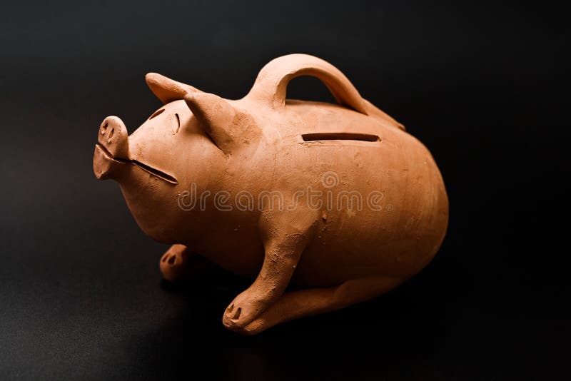 Piggy bank stock photo. Image of money, black, brown - 169032594