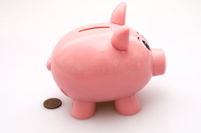 Penny Piggy Bank Hand stock image. Image of coin, increasing - 24285201