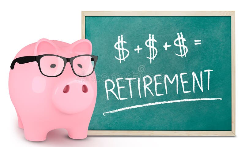 Piggy Bank and Retirement Message Stock Illustration - Illustration of ...