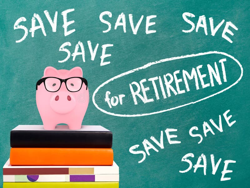 Piggy Bank and Save for Retirement Message Stock Image - Image of ...