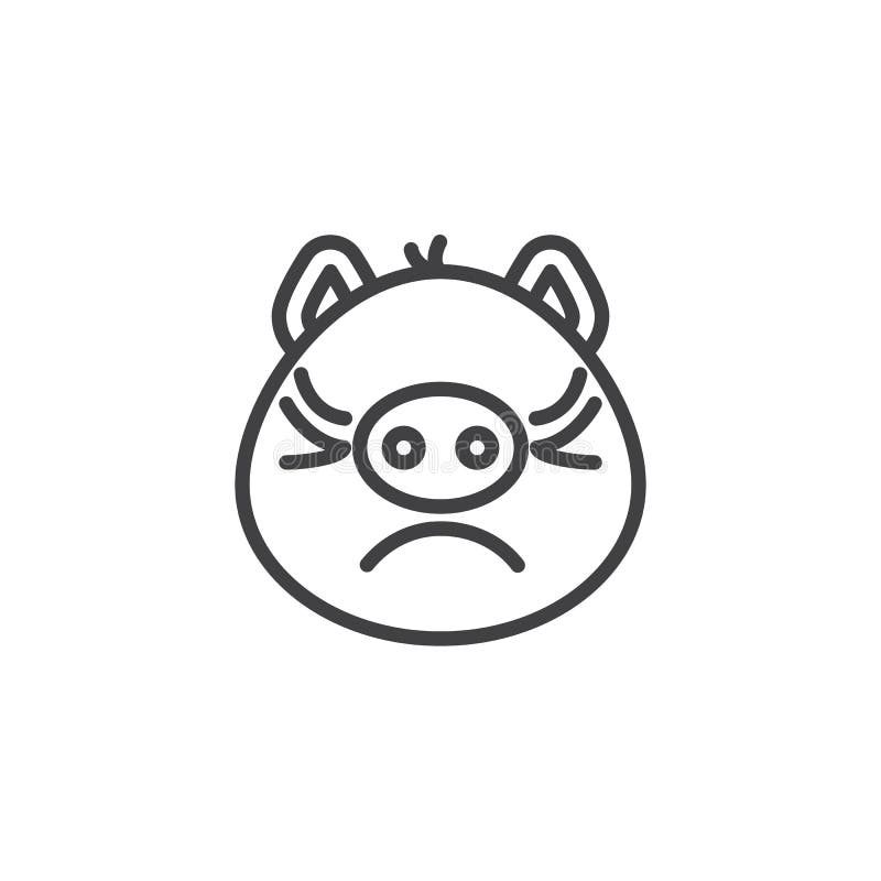 Piggy Displeased Face Emoji Line Icon Stock Vector - Illustration of ... Piggy Displeased Face Emoji Line Icon Stock Vector - Illustration of ...