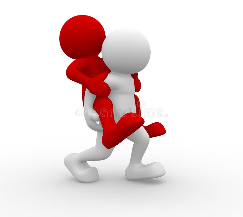 3d Man Carrying Injured Person Stock Illustration - Illustration of ...