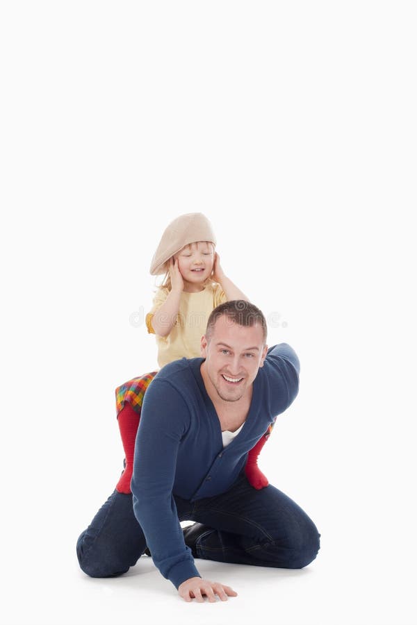 Piggyback ride stock image. Image of back, isolated, portrait - 12958431