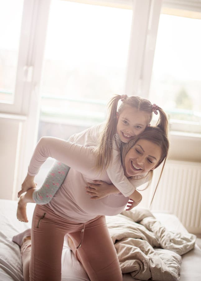 Piggyback Ride. Happy Single Mother. Stock Image - Image of autumn ... Piggyback Ride. Happy Single Mother. Stock Image - Image of autumn ...