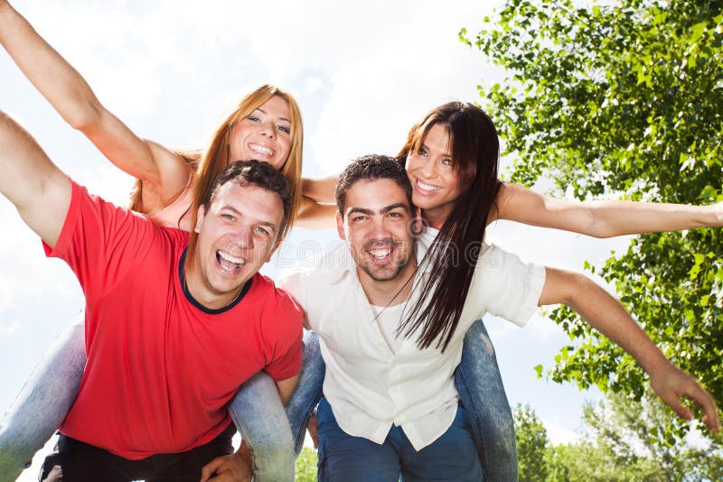 Piggyback stock photo. Image of four, horizontal, playing - 43204958