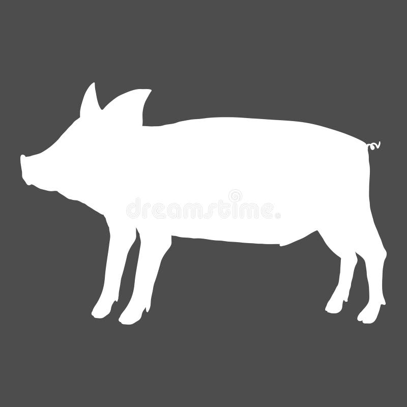 Piglet Icon. Vector White Silhouette of Small Pig Stock Vector ...