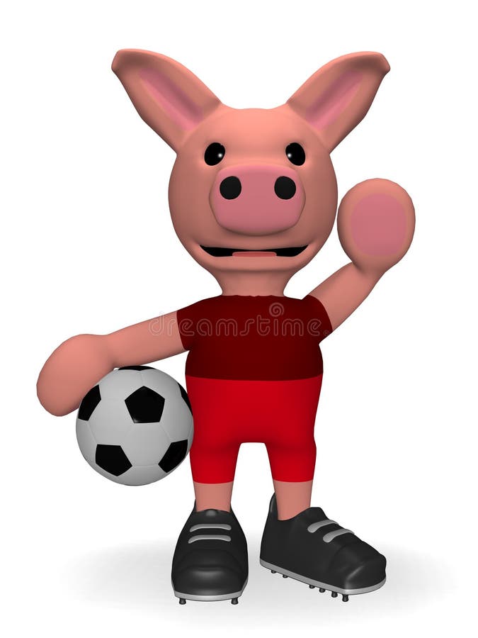 Piglet soccer ball stock illustration. Illustration of graphic - 12950886