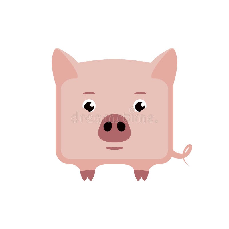 Piglet Square Vector Icon. Pig Symbol Stock Vector - Illustration of ...