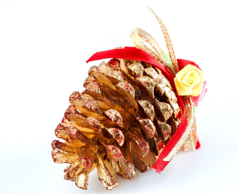 Pigna Decorata Per L'albero Di Natale Immagine Stock - Immagine di pino ...