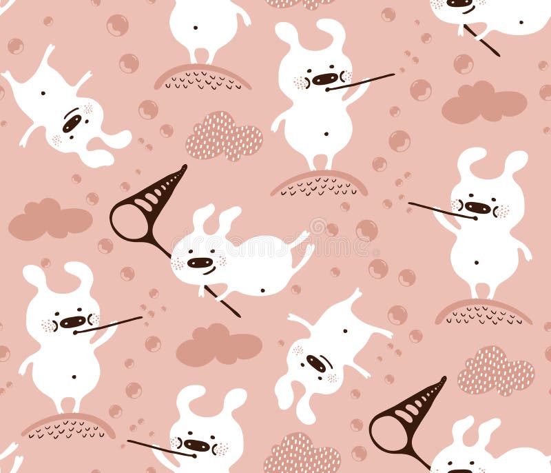 Pigs Blowing Bubbles, Vector Seamless Pattern Stock Vector ...