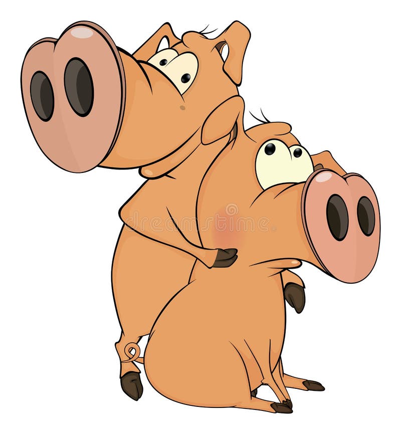 Pigs. Cartoon stock illustration. Illustration of friend - 46240888