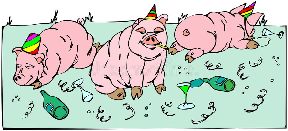 Pigs celebration stock vector. Illustration of vector - 7288616
