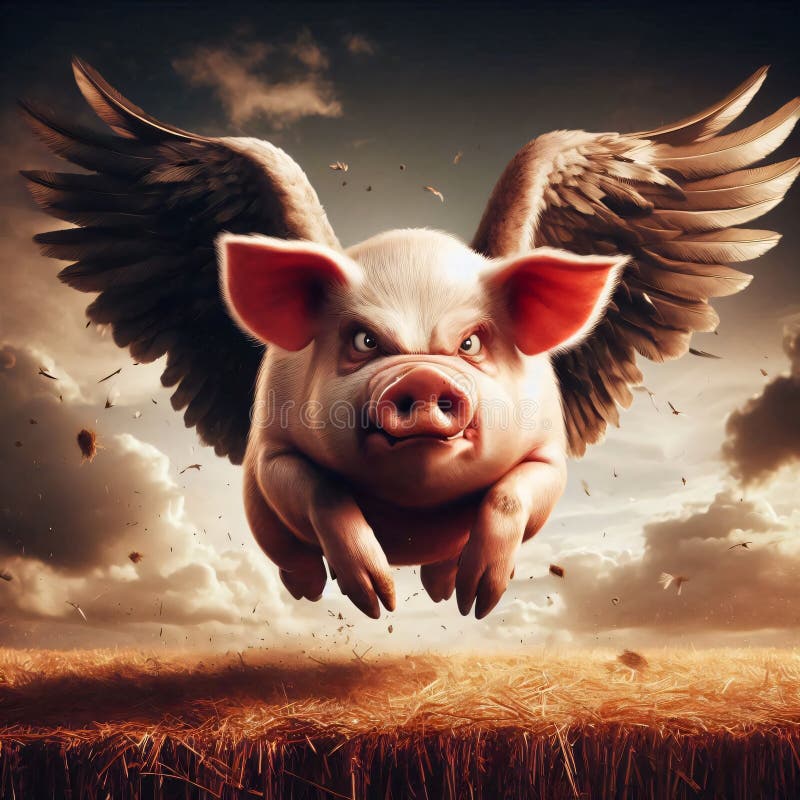 When Pigs Fly Illustration Concept Stock Illustration - Illustration of ...