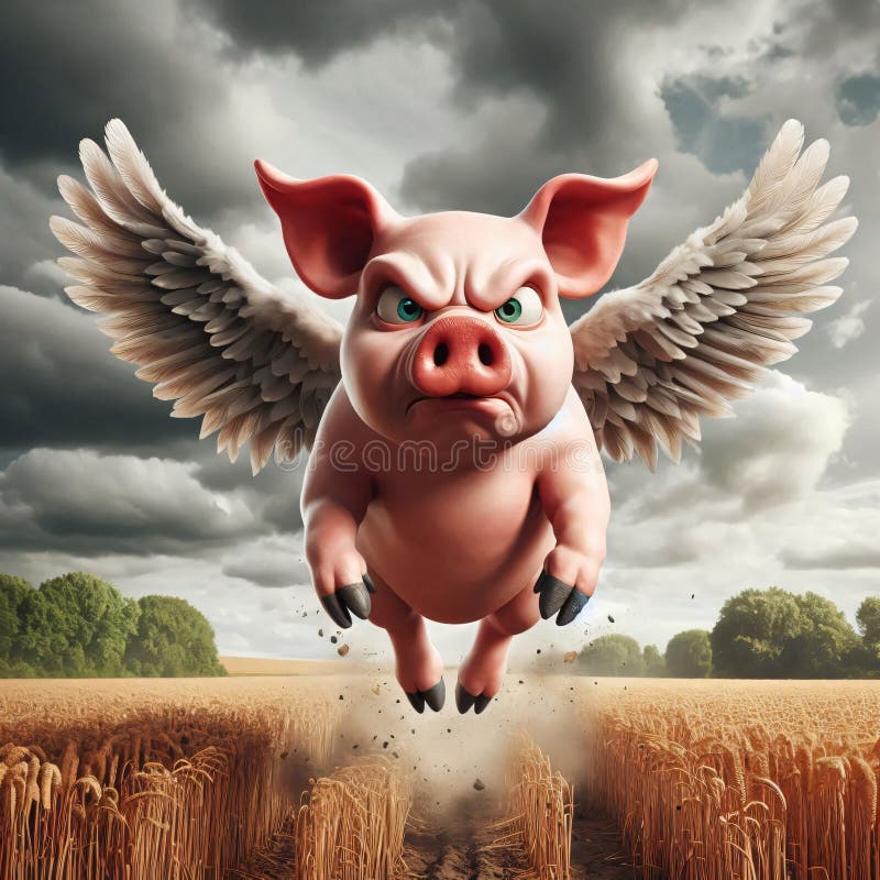 When Pigs Fly Illustration Concept Stock Illustration - Illustration of ...