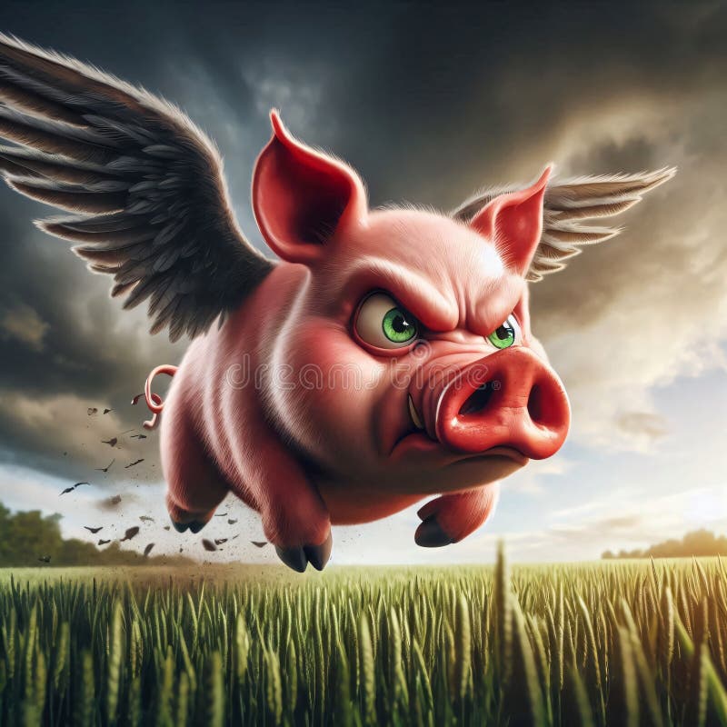 When Pigs Fly Illustration Concept Stock Illustration - Illustration of ...