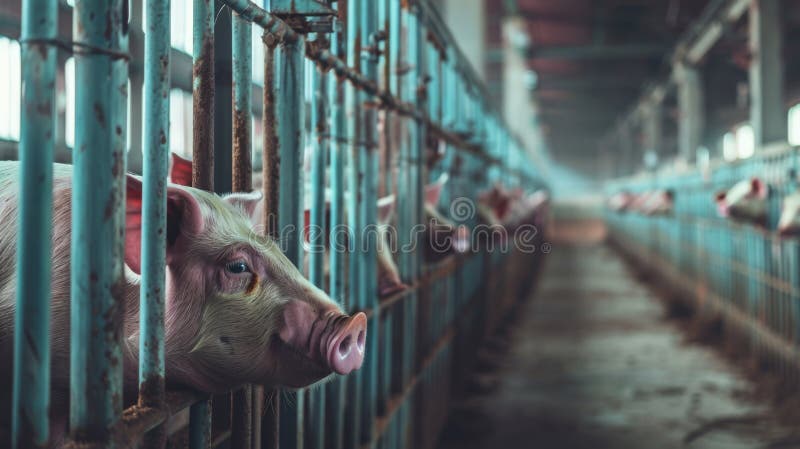 Pigs Inside a Livestock Barn. AI Generated Stock Image - Image of ...