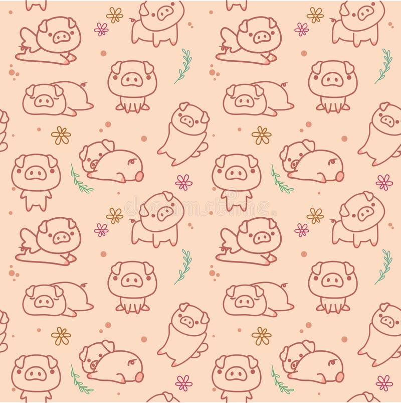 Pigs Pattern Vector Background Stock Vector - Illustration of vector ...