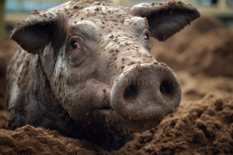 Pigs Snout Covered in Mud, Close-up Shot Stock Photo - Image of filthy ...