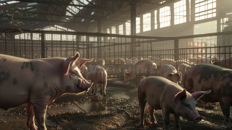 Two pigs in a barn stock photo. Image of togetherness - 22753844