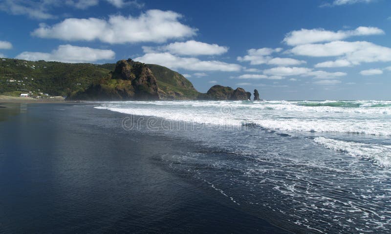 Piha beach stock image. Image of living, north, view - 15351631