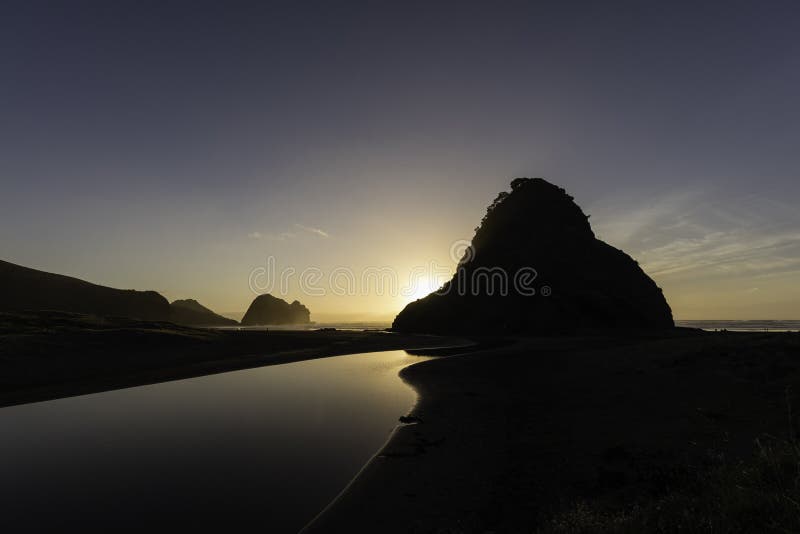 Piha Beach, NZ stock photo. Image of auckland, piha, morning - 83442958