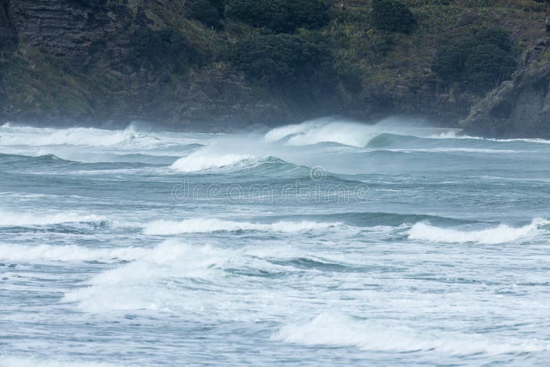 Piha Surf stock image. Image of ocean, surf, powerful - 58104995