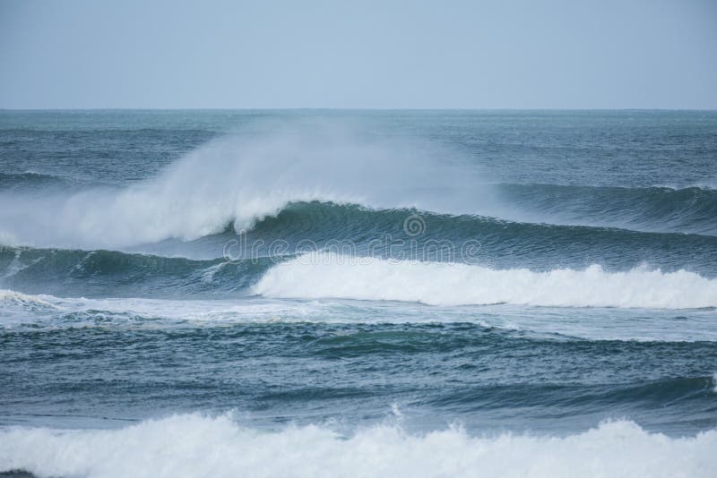 Piha Surf stock image. Image of wave, winter, auckland - 58105111