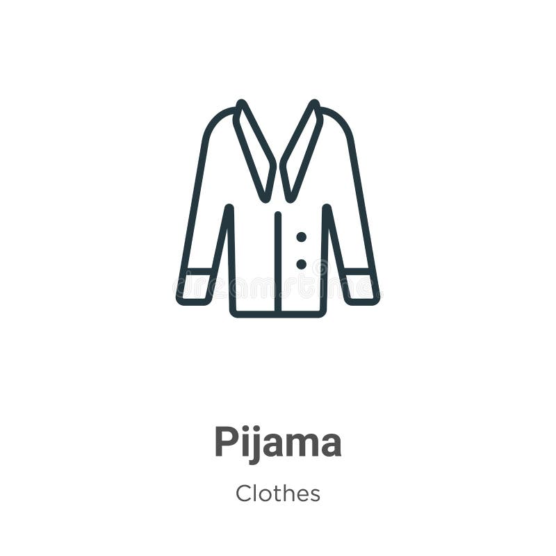 Pyjamas Outline Vector Icon. Thin Line Black Pyjamas Icon, Flat Vector ...