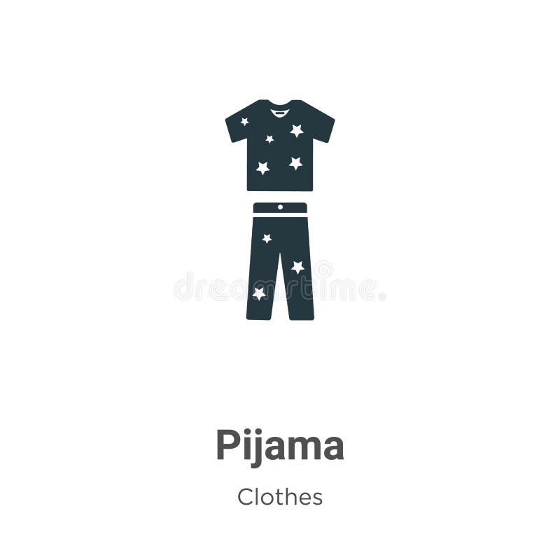 Pyjamas Vector Icon on White Background. Flat Vector Pyjamas Icon ...