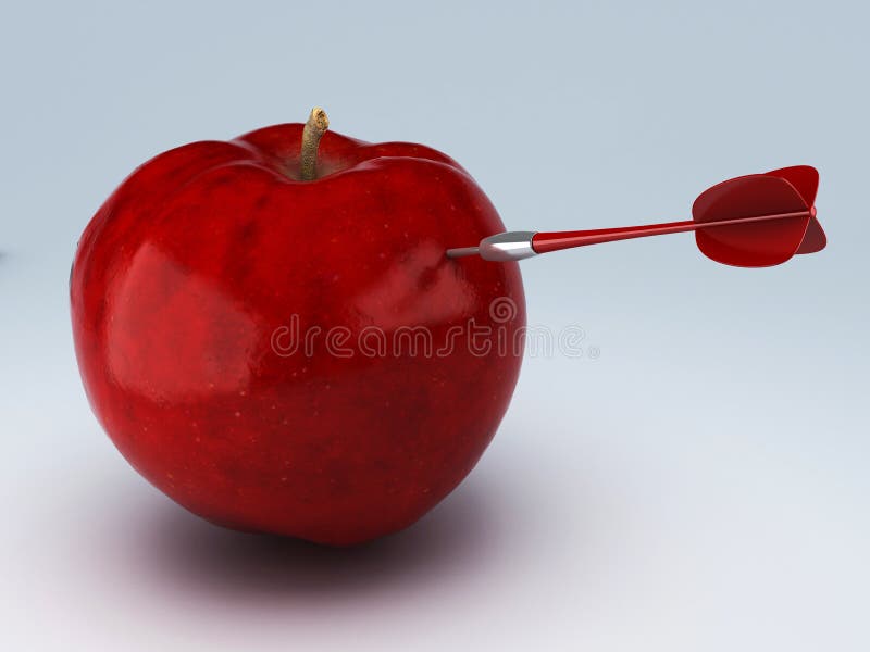 Pijl Die De Appel Raken Verschillende 3d Bal Stock Illustratie ...