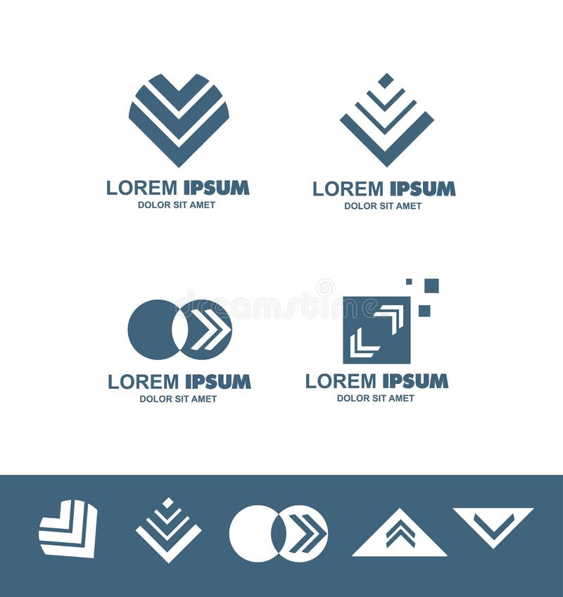 Pijl Logo Set vector illustratie. Illustration of embleem - 67740212