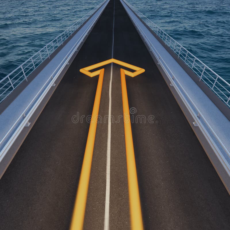 Pijl op de weg stock illustratie. Illustration of oprijlaan - 41377711