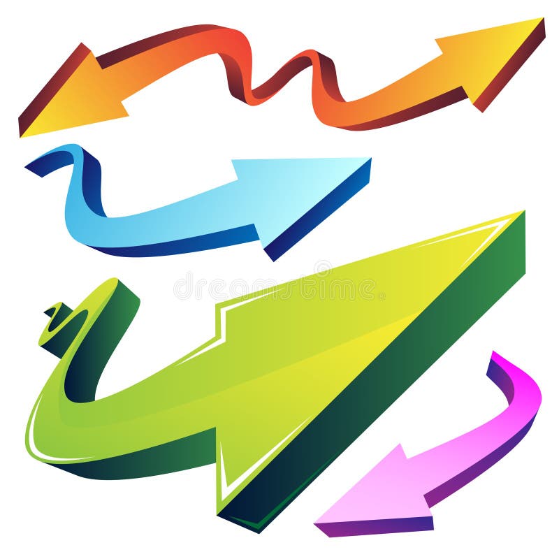 De Rode En Blauwe Pijlen Zijn Op Weg Naar Vector Illustratie ...