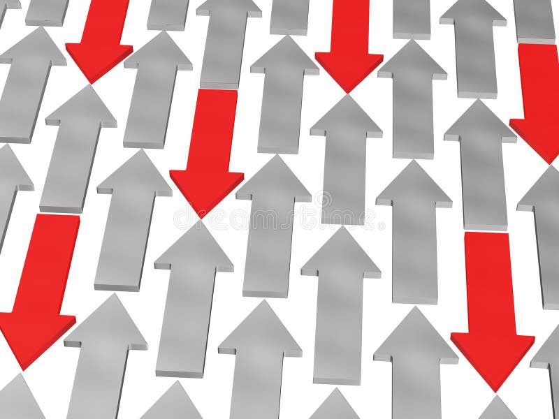 Vele 3d Pijlen Stromen in Zelfde Richting Stock Illustratie ...