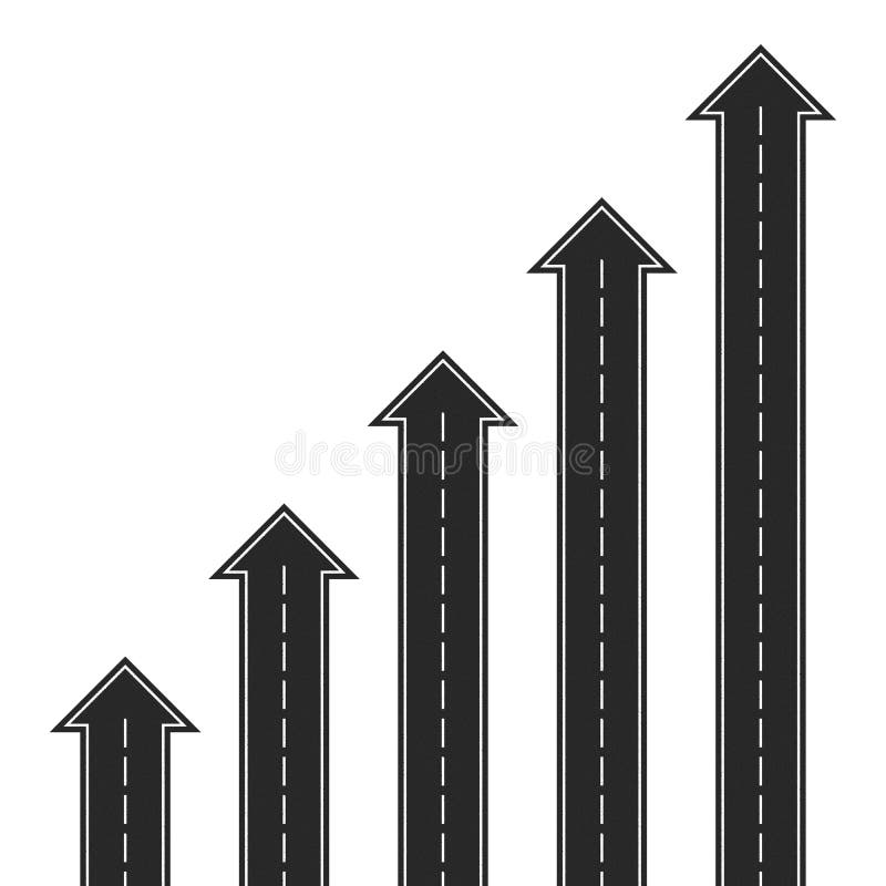 Weg met pijlen stock illustratie. Illustration of eigentijds - 12499334