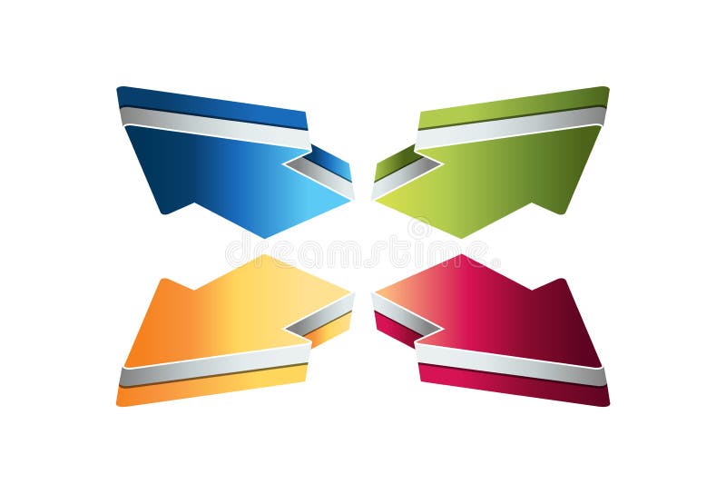 4 Pijlen Vier Stappendiagram, Elementen, Grafieken, Infographics Vector ...