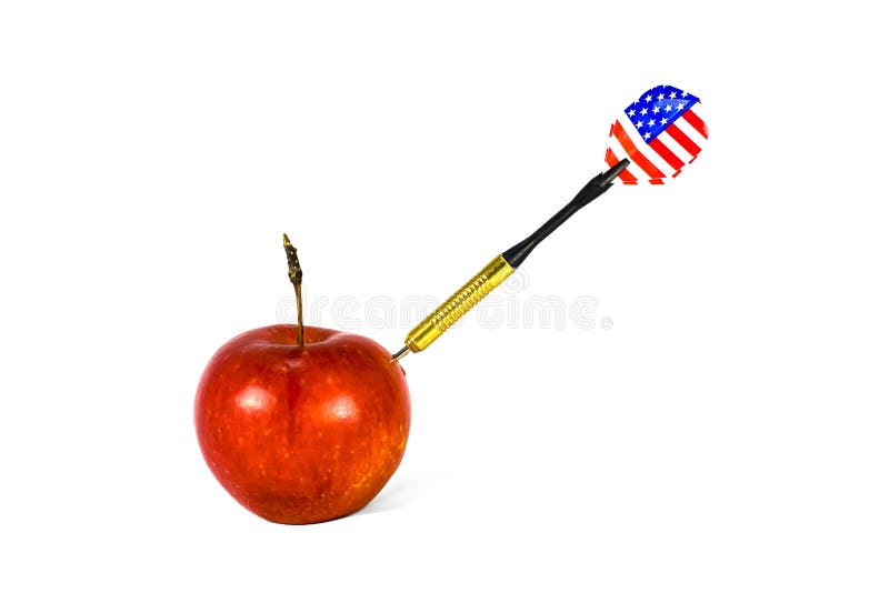 Pijltje Dat Een Appel Doordringt Stock Afbeelding - Image of pijl ...