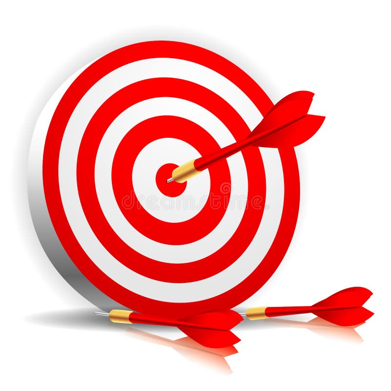 Pijltje dat een doel raakt vector illustratie. Illustration of nadruk ...