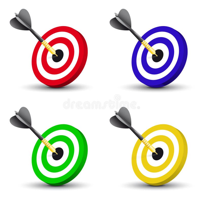 Pijltje in Het Centrum Van Een Schijf Vector Illustratie - Illustration ...