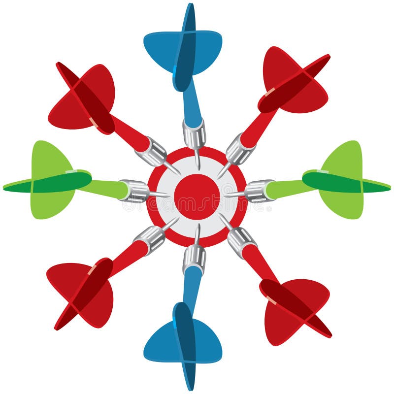 Pijltje op doel vector illustratie. Illustration of illustratie - 27203175